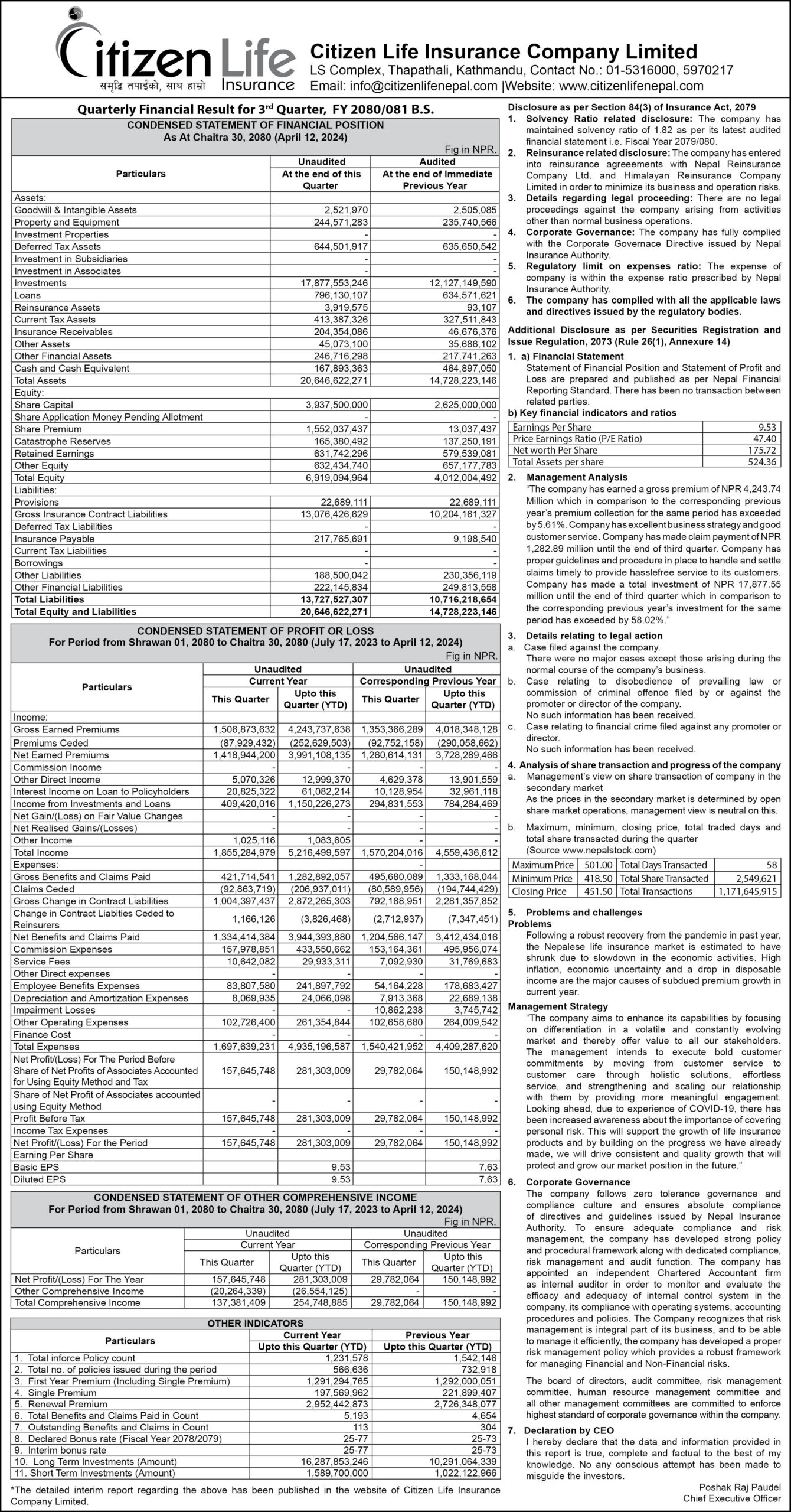 Citizen Life Insurance Company Limited – Aspiring Life Insurance ...